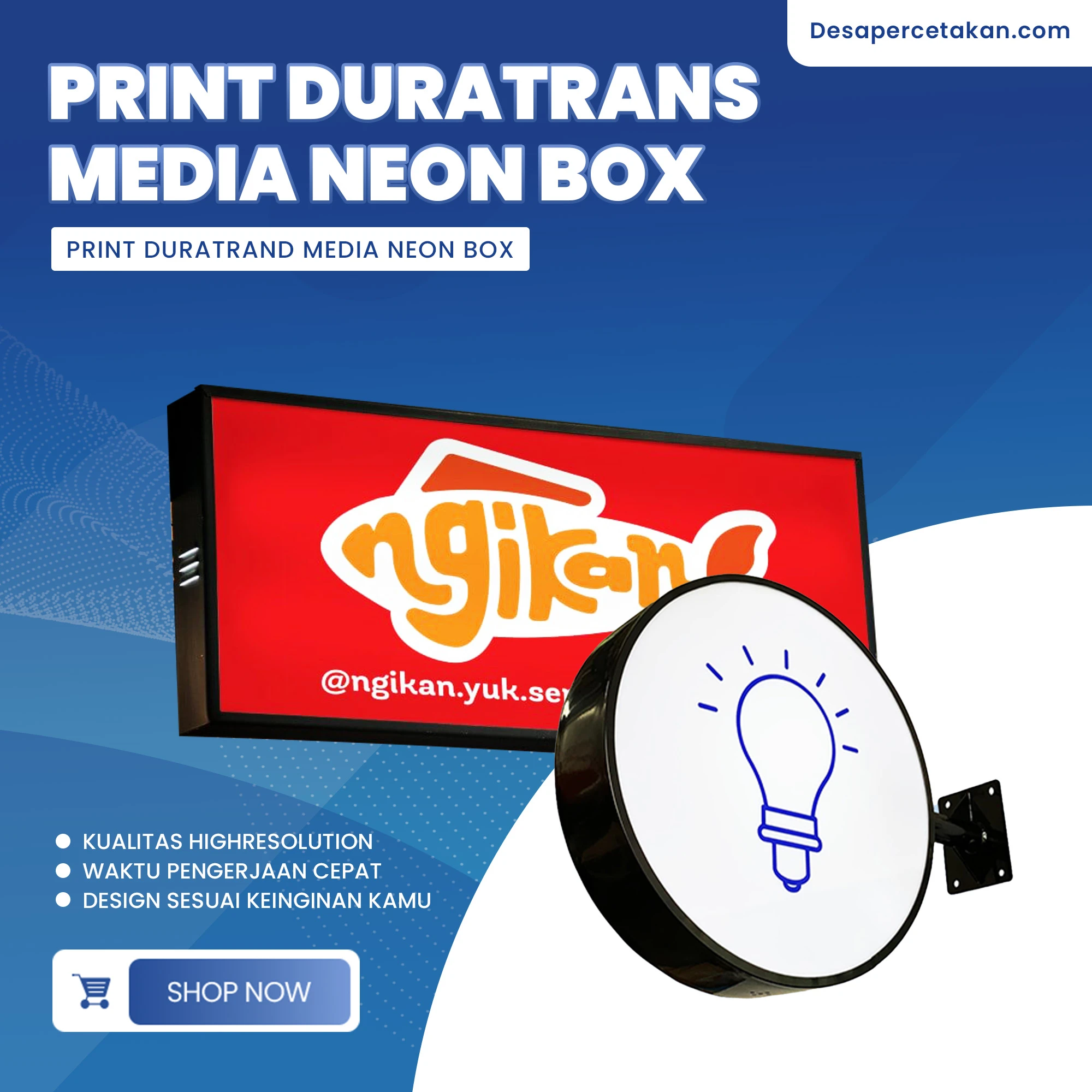 Print Duratrans Media Untuk Neon Box | Desa Percetakan Online | Digital ...