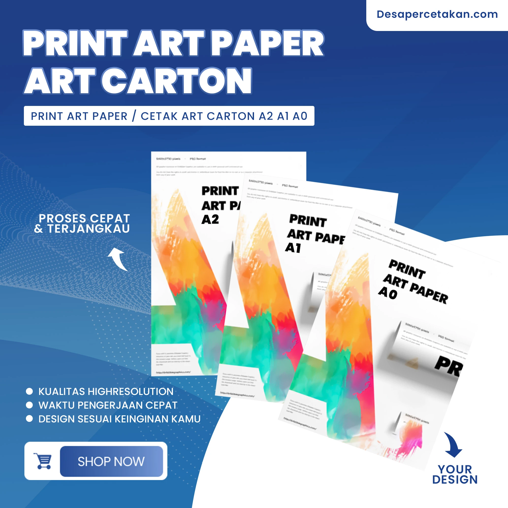 Print Bahan Art Paper / Cetak Art carton Size A0 A1 A0 | Desa ...