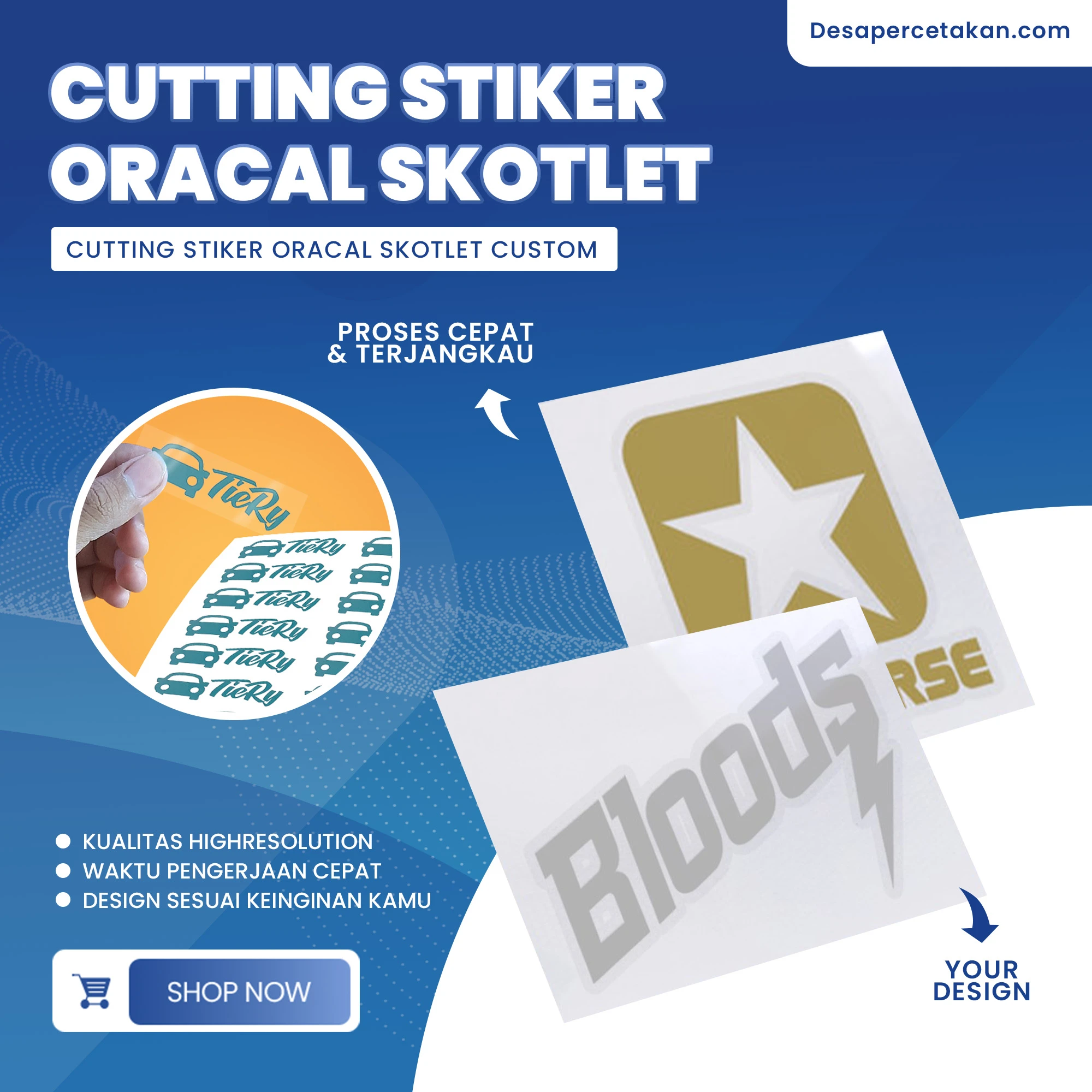 Cutting Stiker Oracal Skotlet Custom 1 Warna | Desa Percetakan Online ...