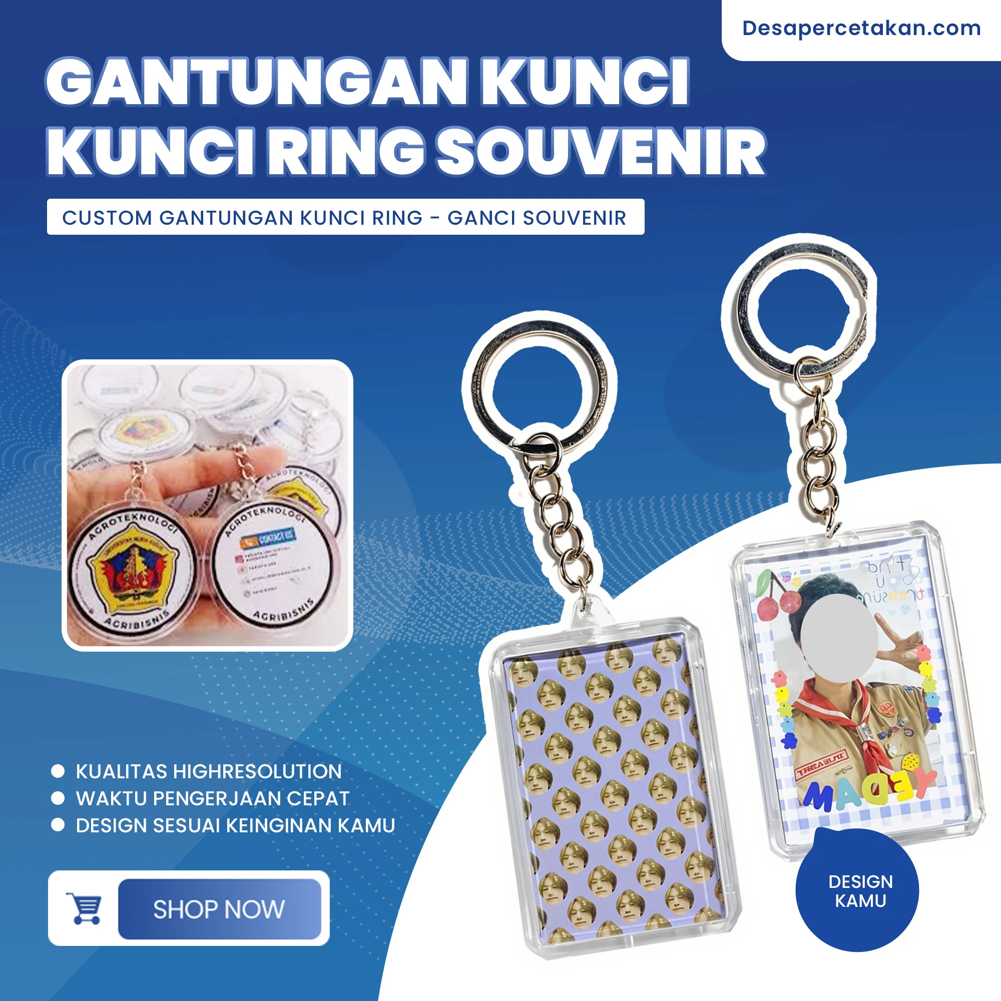 Custom Gantungan Kunci Ring - Ganci Souvenir - Paket Proses Cepat ...