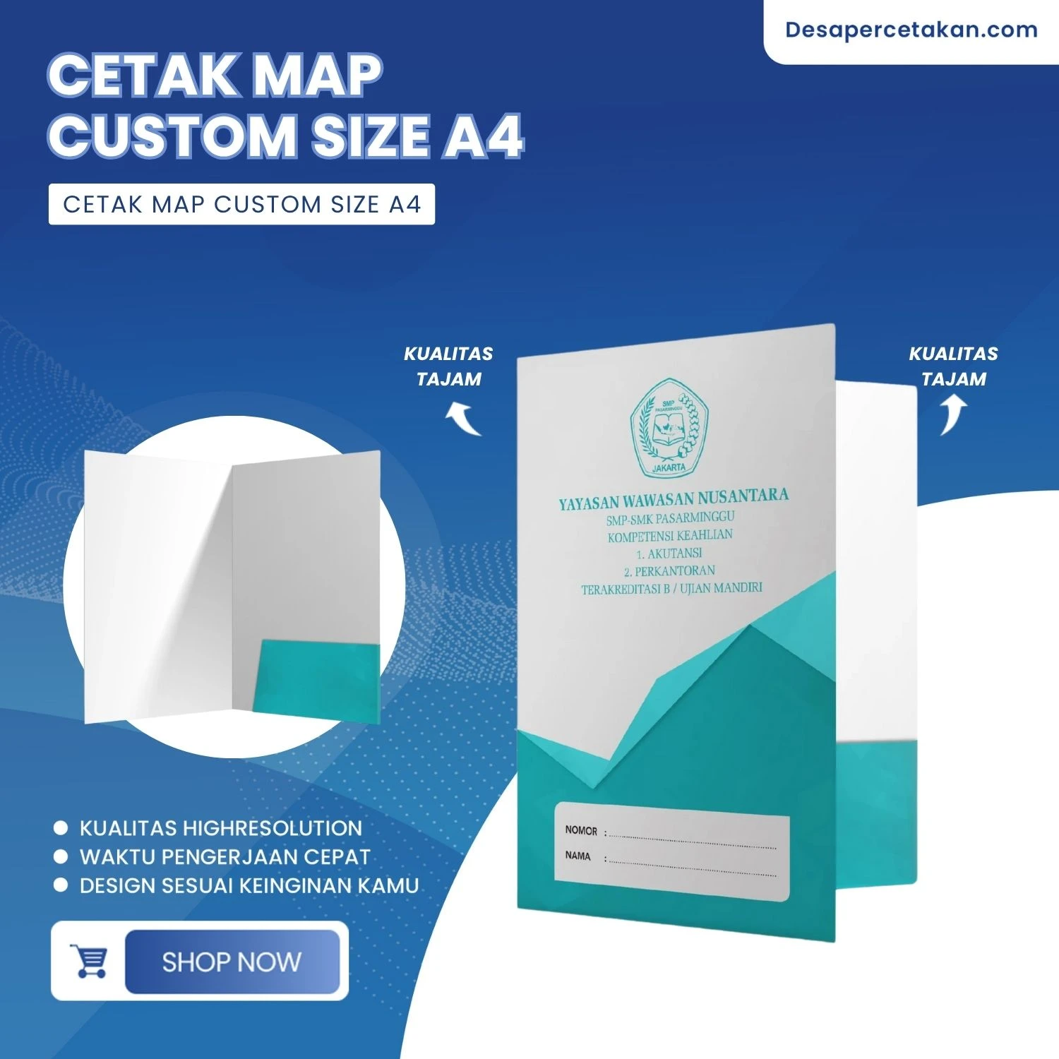 Cetak Map Custom Size A4 | Desa Percetakan Online | Digital Printing ...