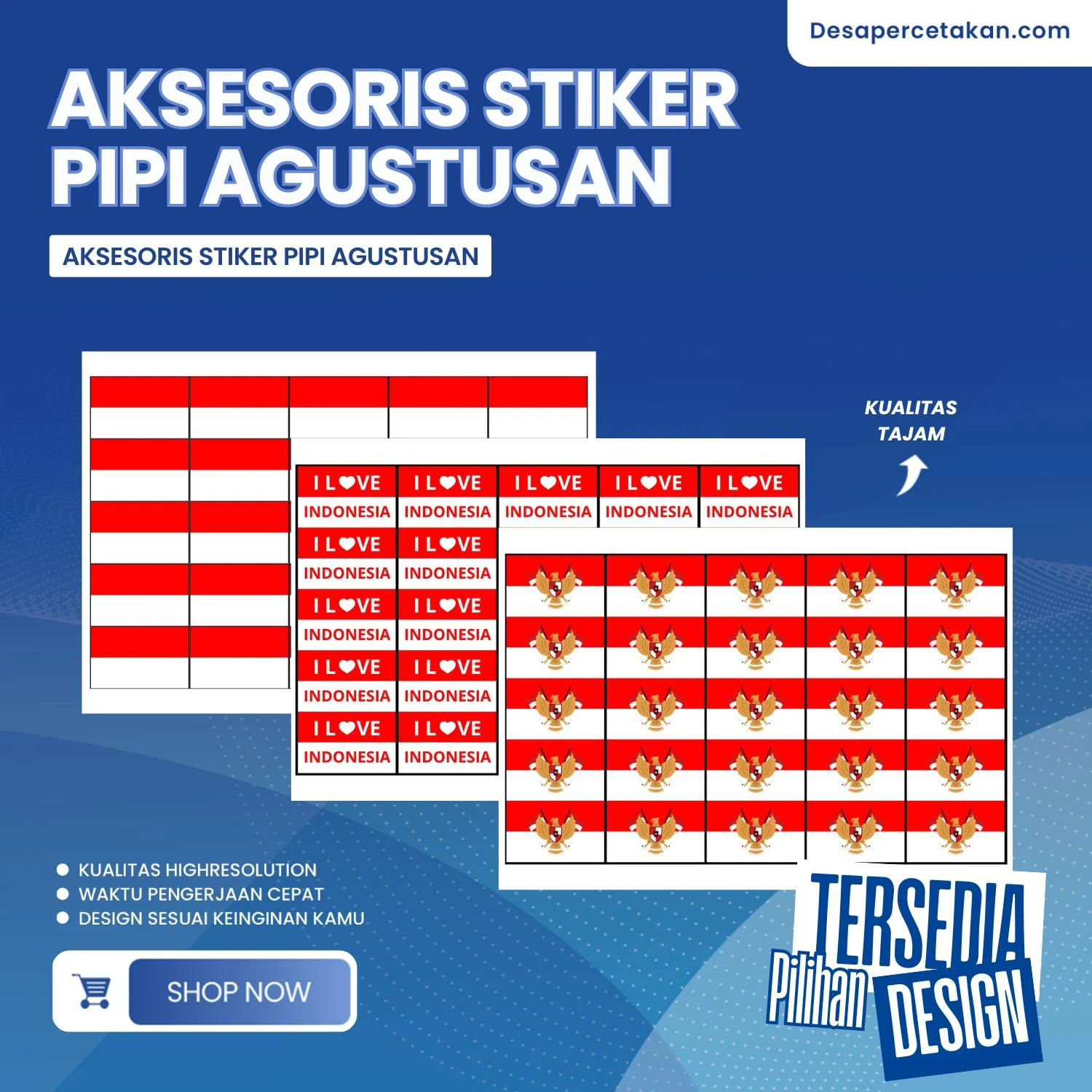 Cetak Sticker Bendera 17 Agustus / Sticker Aksesoris | Desa Percetakan ...